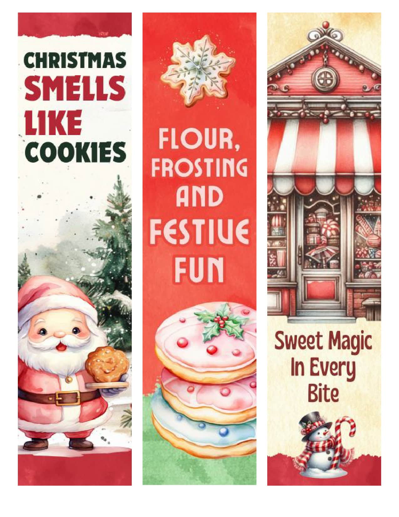 15 Christmas Cooking Bookmarks - Free Printable
