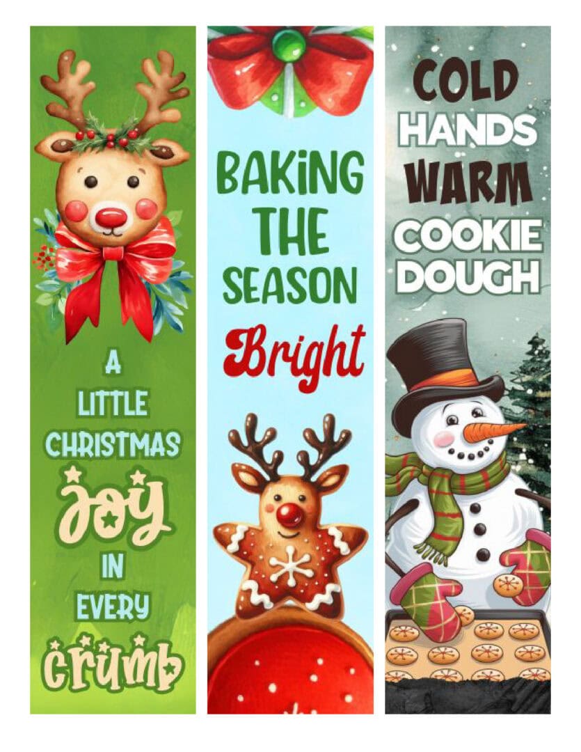 15 Christmas Cooking Bookmarks - Free Printable