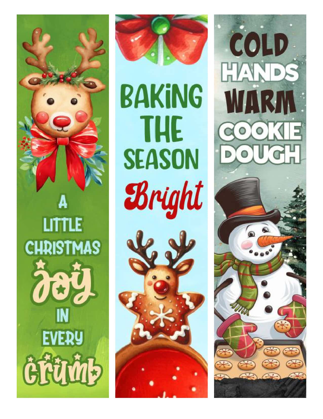 15 Christmas Cooking Bookmarks - Free Printable