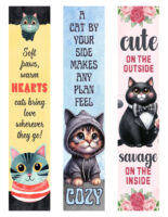 15 Curious Cats Bookmarks - Free Printable