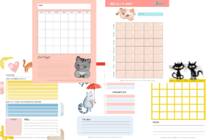 5 Printable Cat Planner Pages - Monthly Planner Ideas
