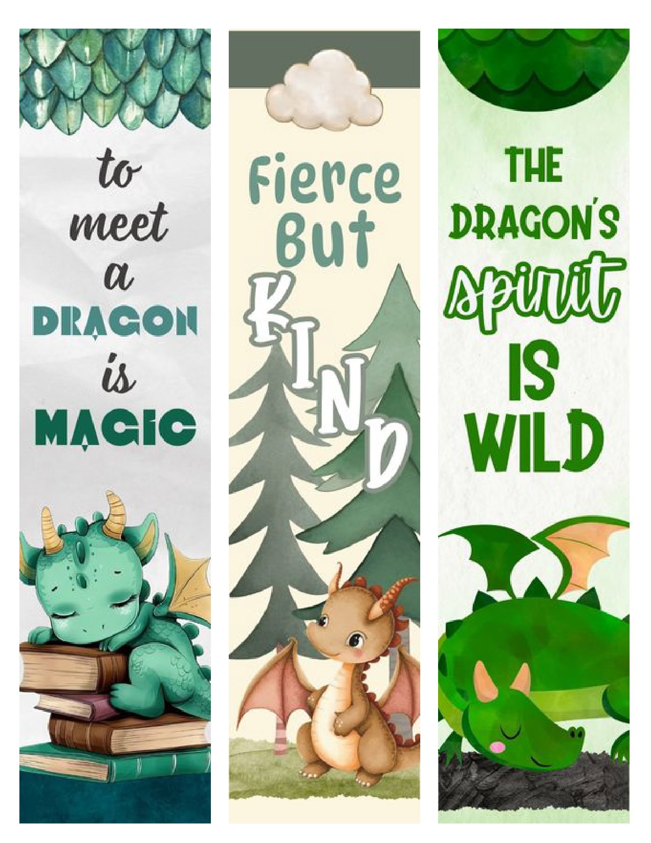15 Cute Dragon Free Printable Bookmarks – Marketing Artfully