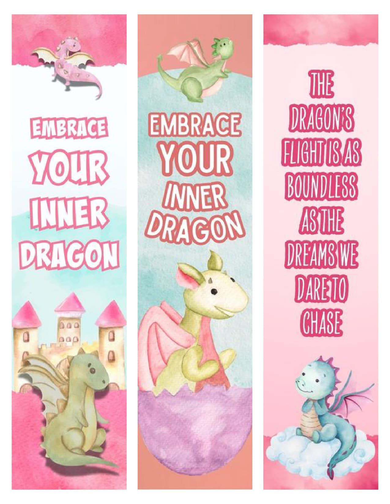 15 Cute Dragon Free Printable Bookmarks