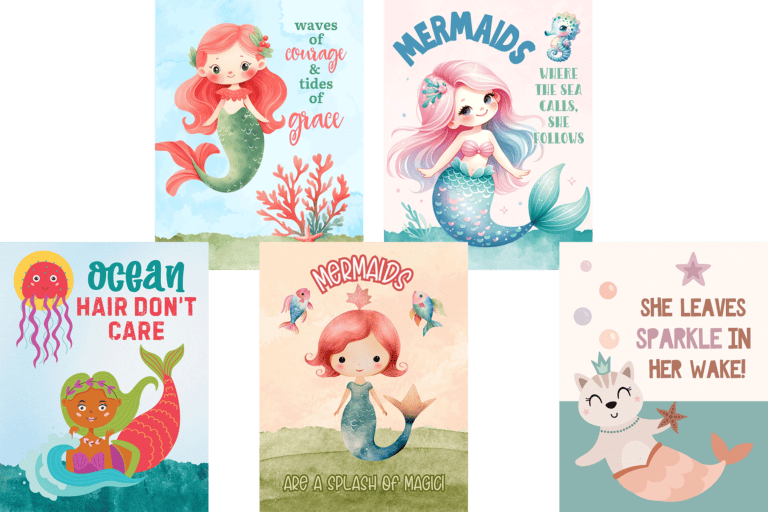 5 Free Mermaid Planner (or Journal) Covers