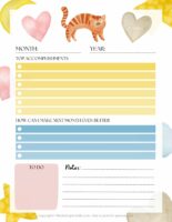 5 Printable Cat Planner Pages - Monthly Planner Ideas