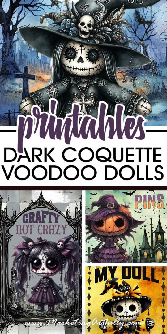 Dark Goth Coquette Voodoo Dolls Covers or Wall Art