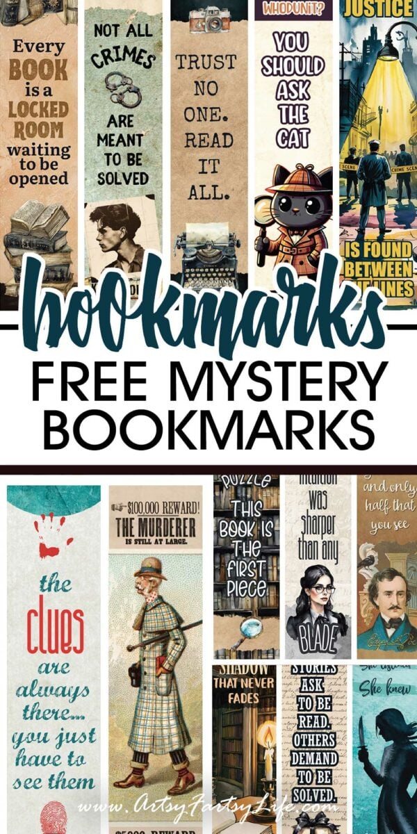 15 Free Printable Bookmarks for Mystery Lovers