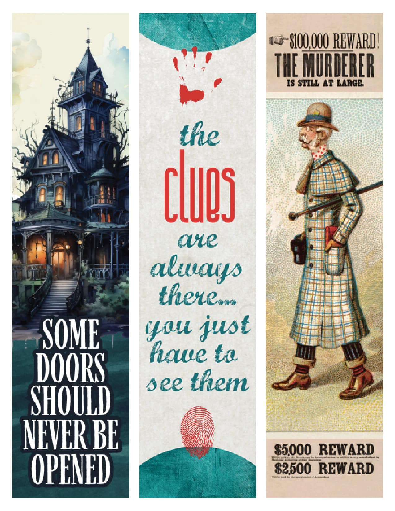 15 Free Printable Bookmarks for Mystery Lovers – Marketing Artfully