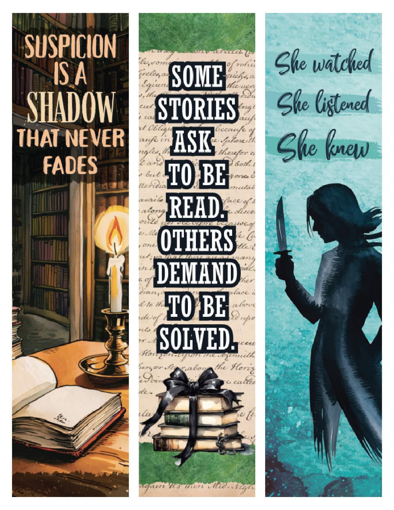 15 Free Printable Bookmarks for Mystery Lovers – Marketing Artfully