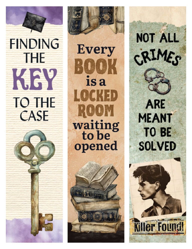 15 Free Printable Bookmarks for Mystery Lovers – Marketing Artfully
