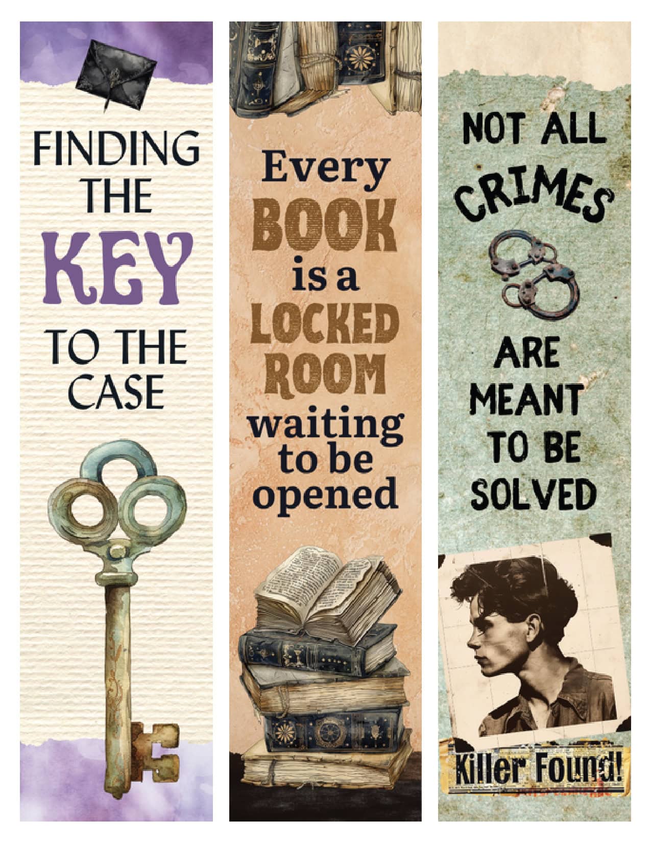 15 Free Printable Bookmarks for Mystery Lovers – Marketing Artfully